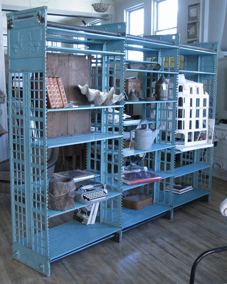 Antique Cast Iron Archival Library Bookcase by Snead at 1stDibs
