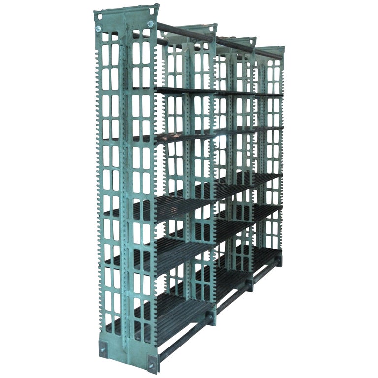 Antique Cast Iron Archival Library Bookcase by Snead at 1stDibs