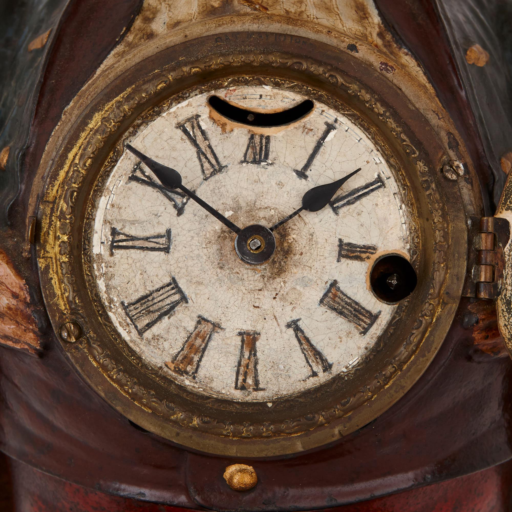 Antique Cast Iron 'Blinking Eye' Mantel Clock by Bradley and Hubbard ...