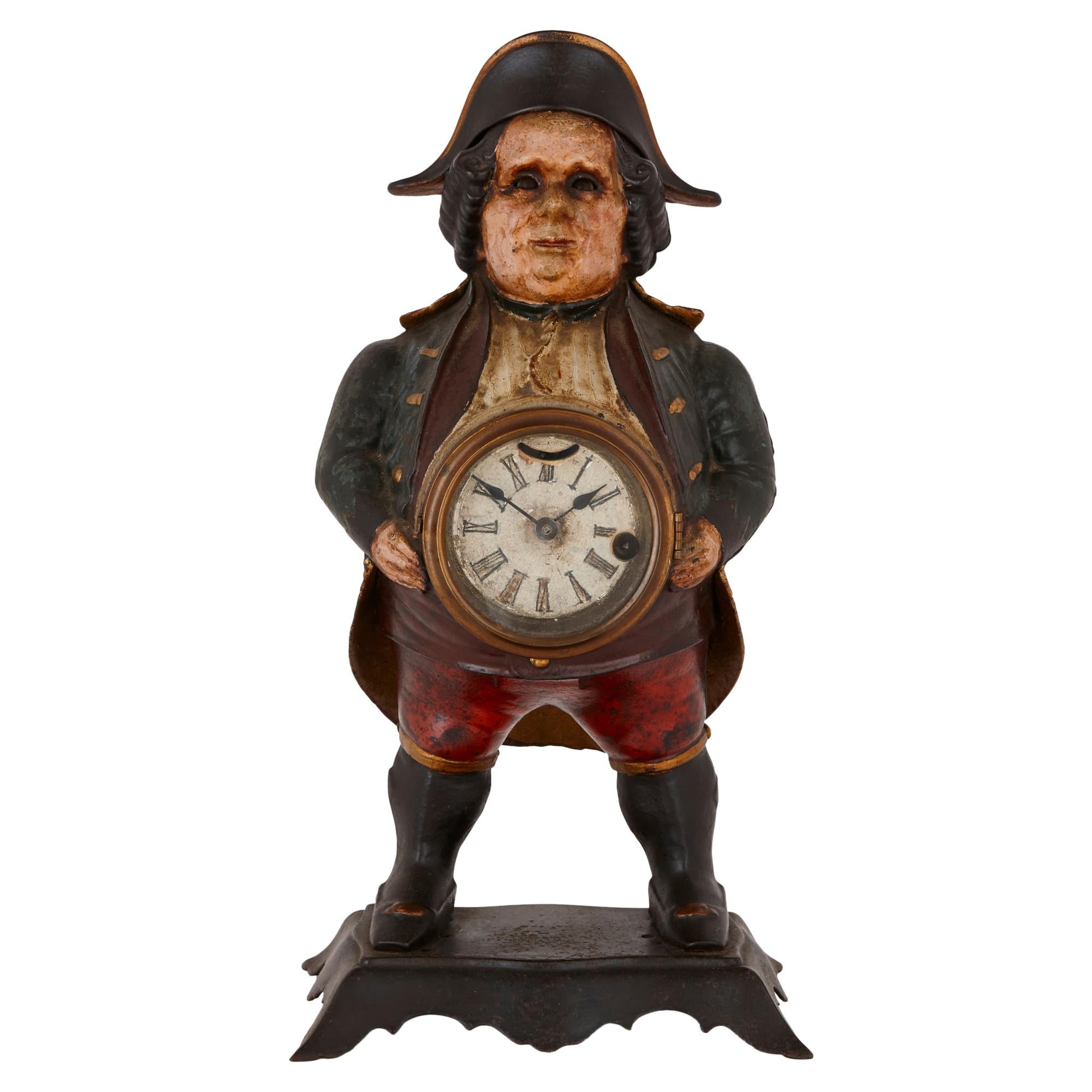 Antique Cast Iron 'Blinking Eye' Mantel Clock by Bradley and Hubbard ...