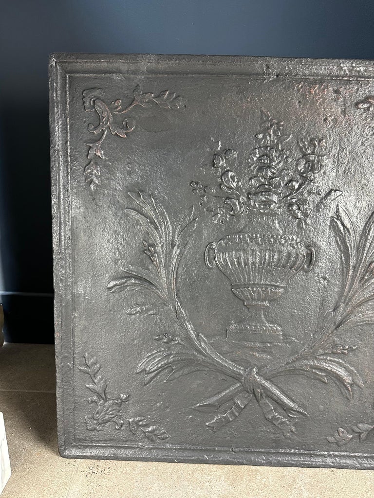 Antique Cast Iron Fireback For Sale at 1stDibs
