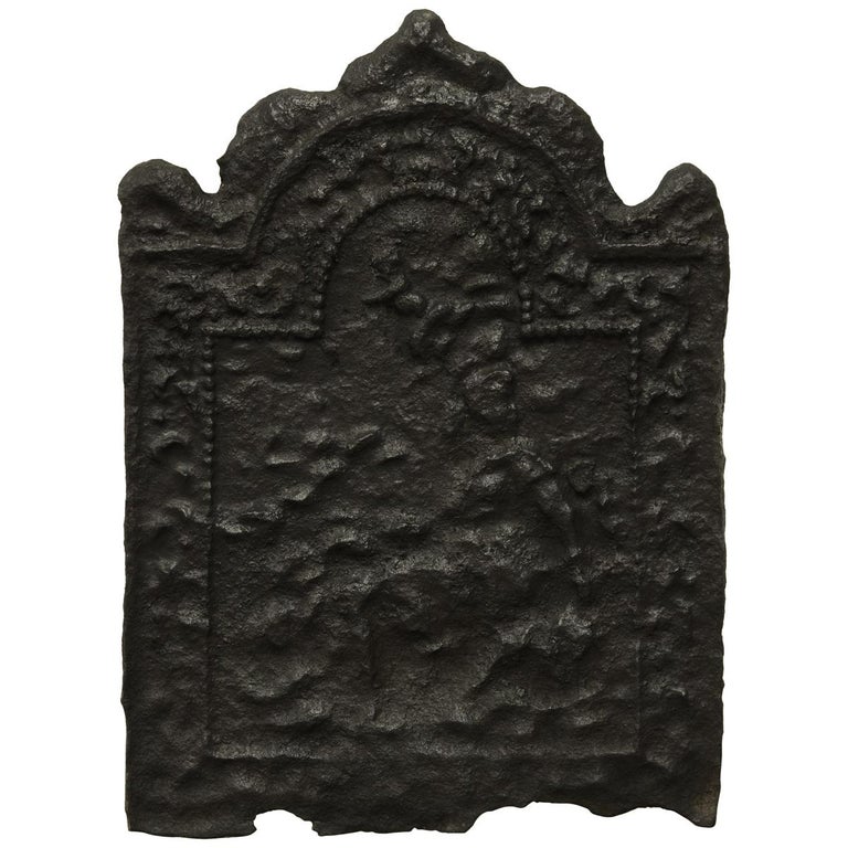 Antique Cast Iron Fireback at 1stDibs