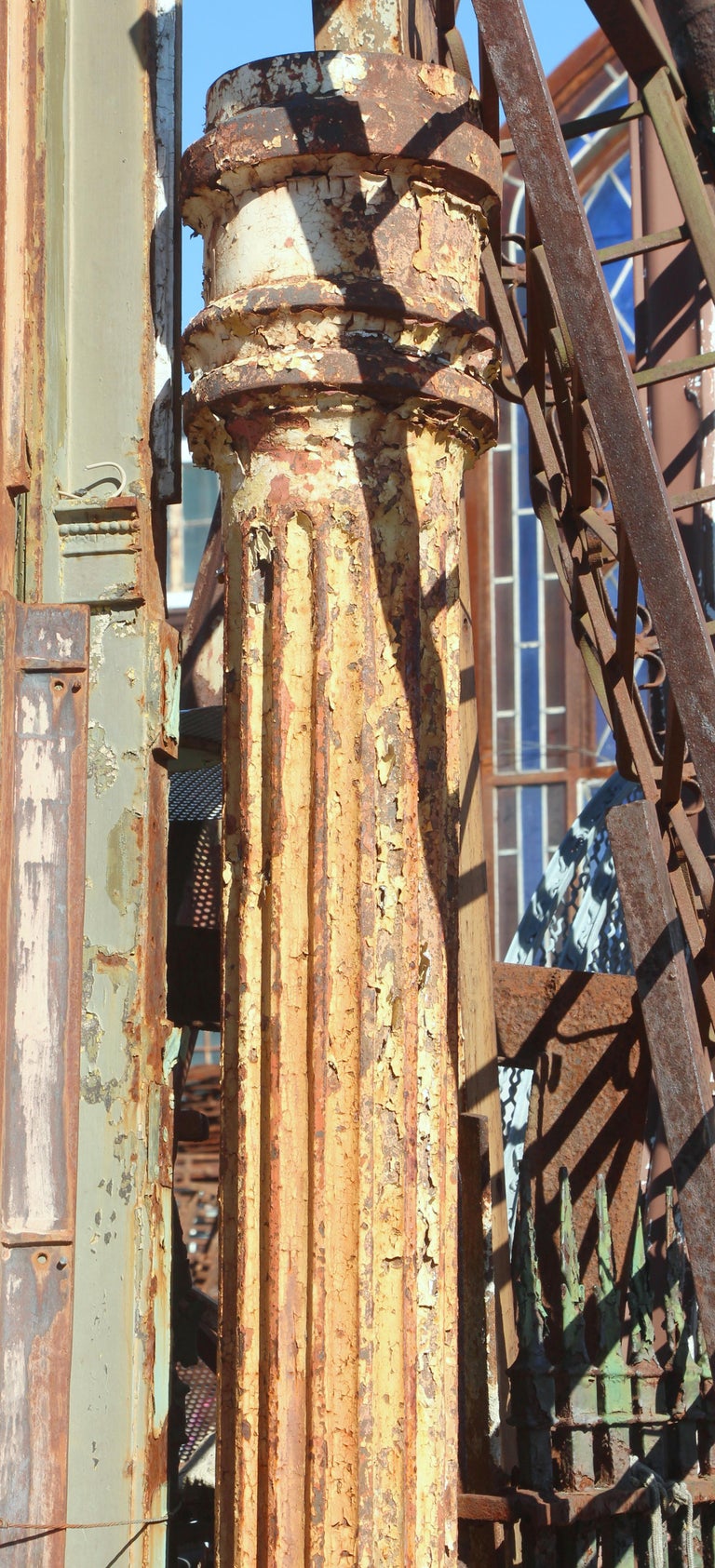 Antique Cast Iron Fluted Structural Column Hollow Core For Sale at 1stDibs