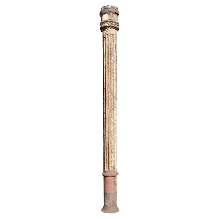 Antique Cast Iron Fluted Structural Column Hollow Core For Sale at 1stDibs