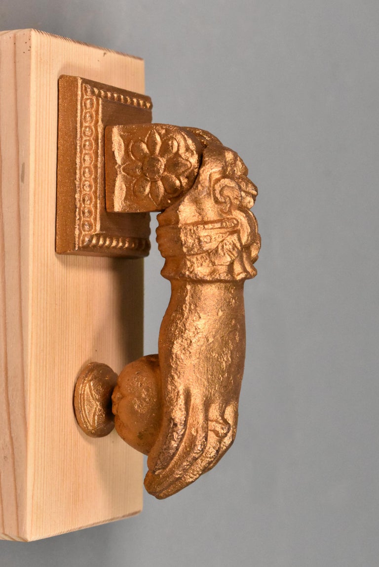 Antique Cast Iron French Door Knocker For Sale at 1stDibs