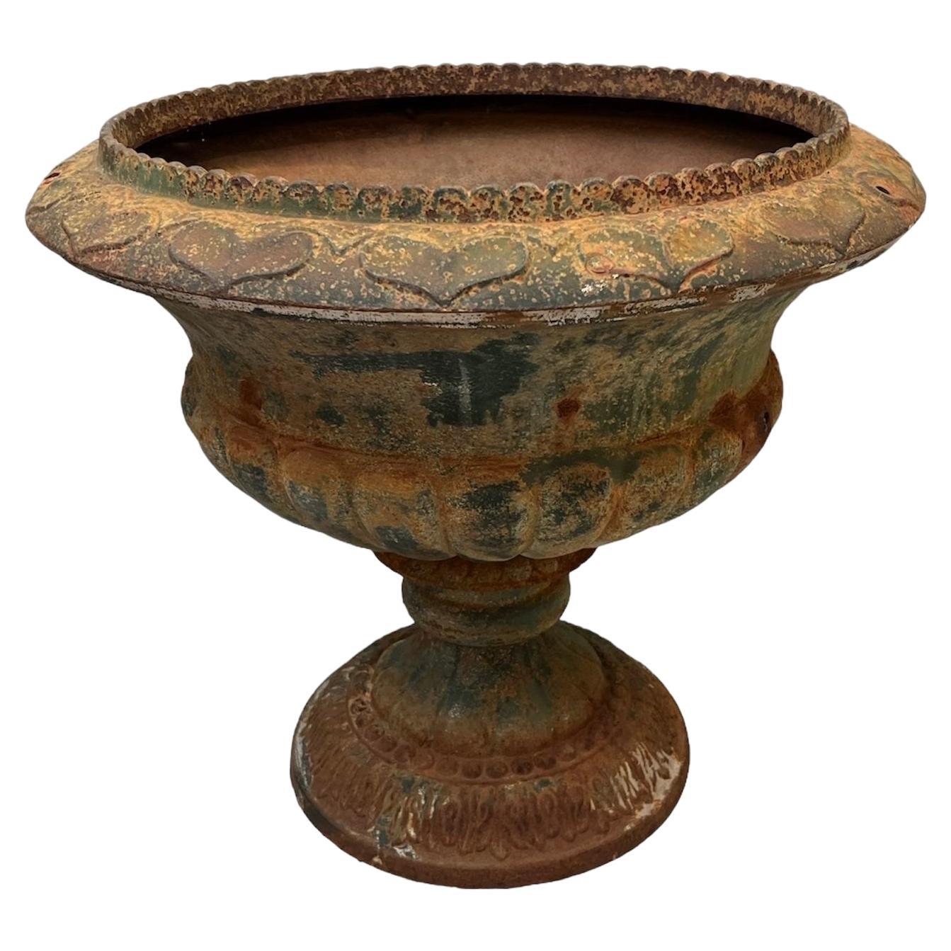 Antique Cast Iron Garden Urn Planter For Sale at 1stDibs
