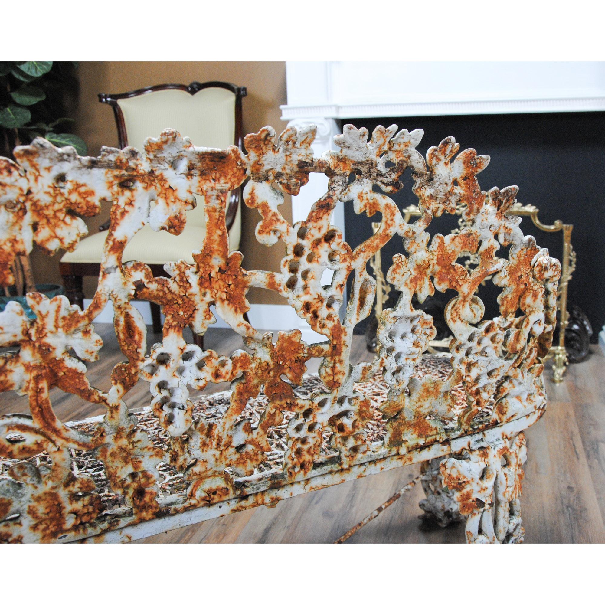 Antique Cast Iron Grape Vine Bench For Sale at 1stDibs