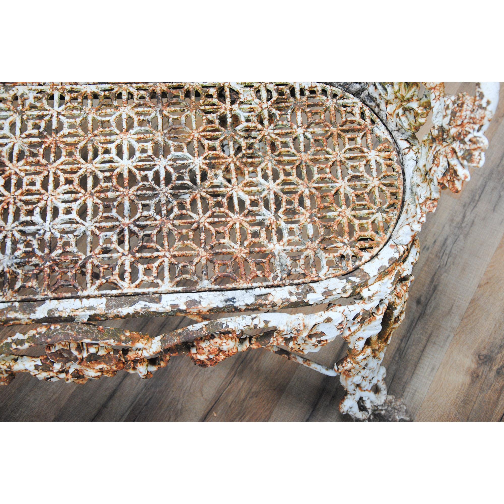 Antique Cast Iron Grape Vine Bench For Sale at 1stDibs