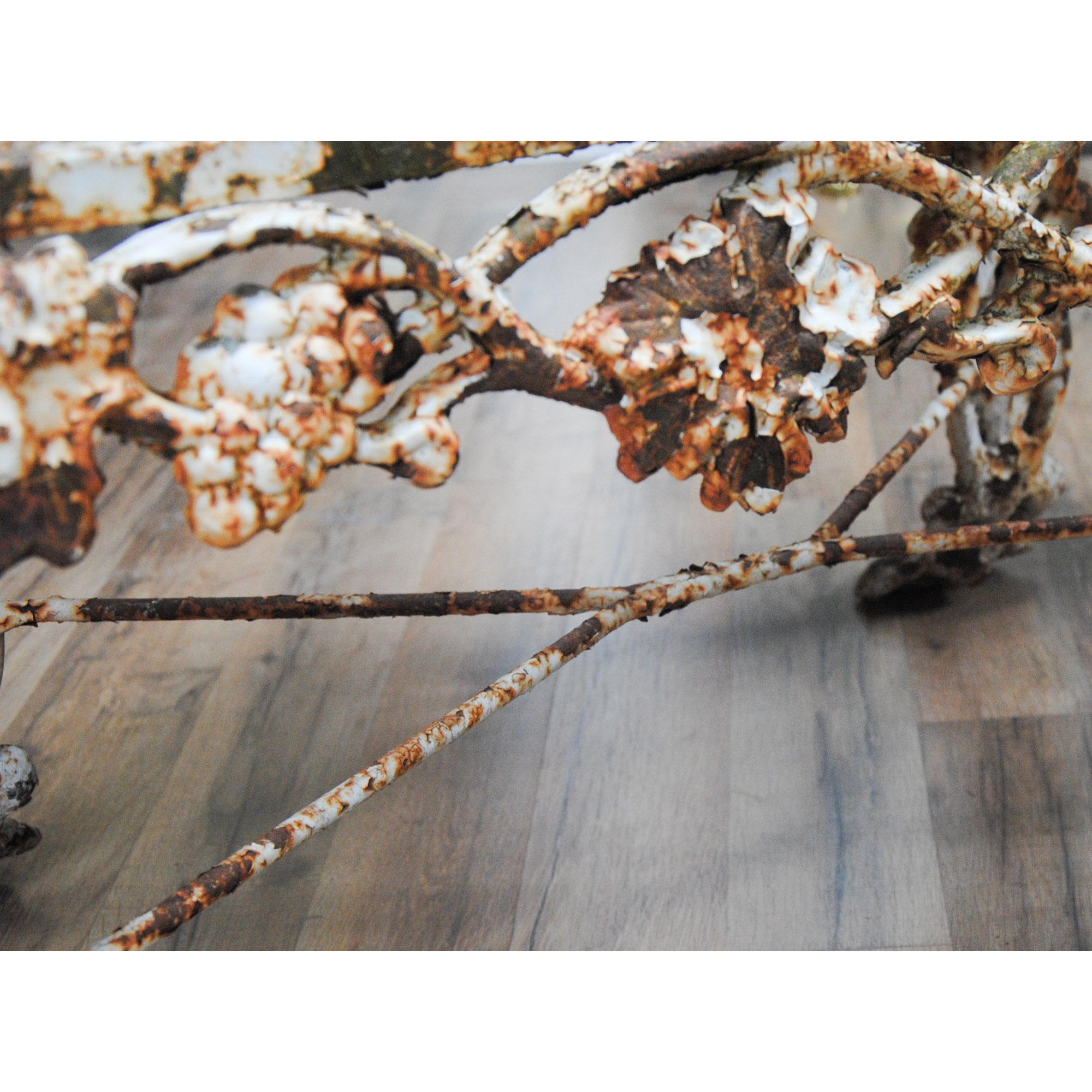 Antique Cast Iron Grape Vine Bench For Sale at 1stDibs