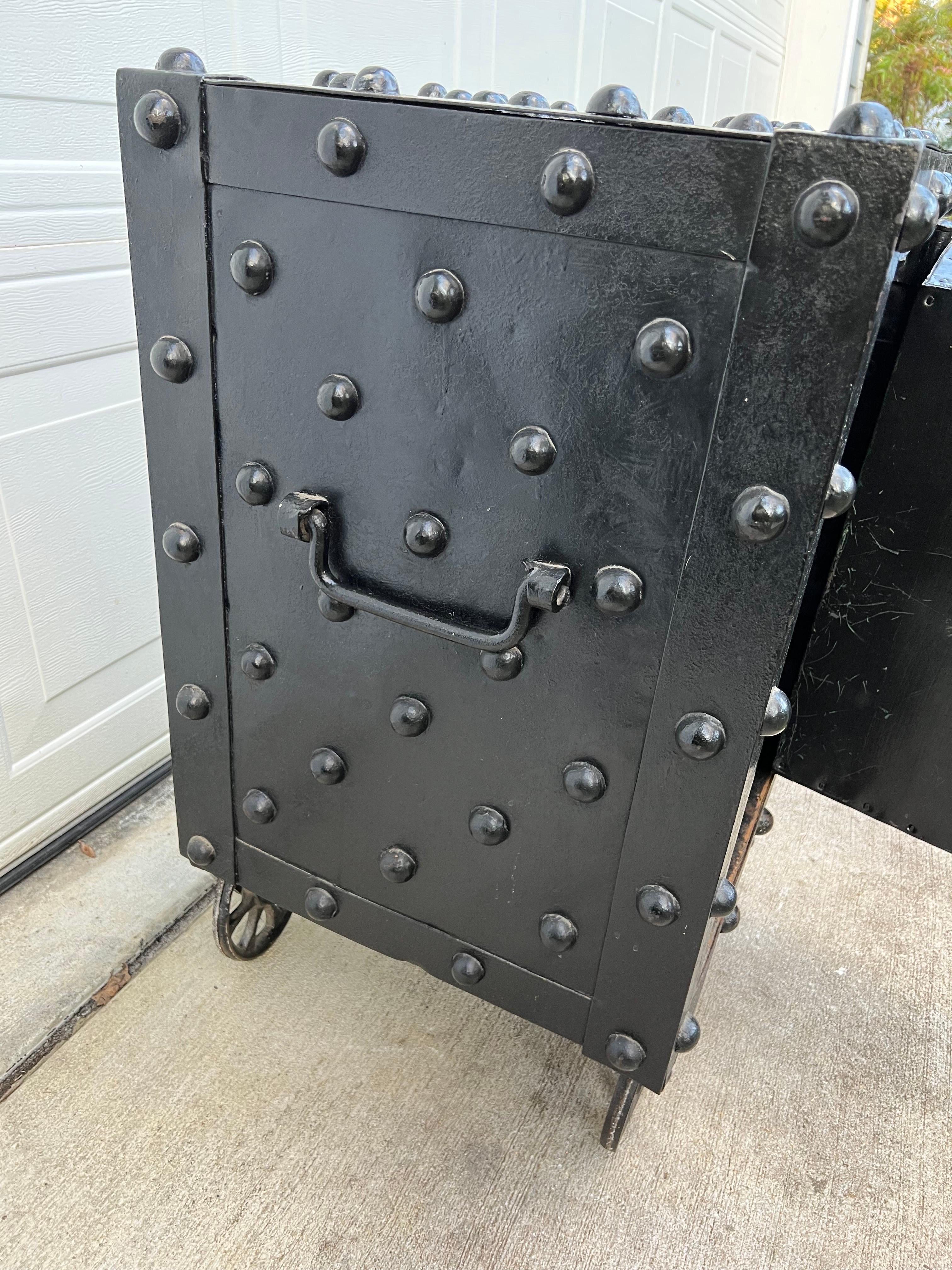 Antique Cast Iron Hobnail Safe at 1stDibs