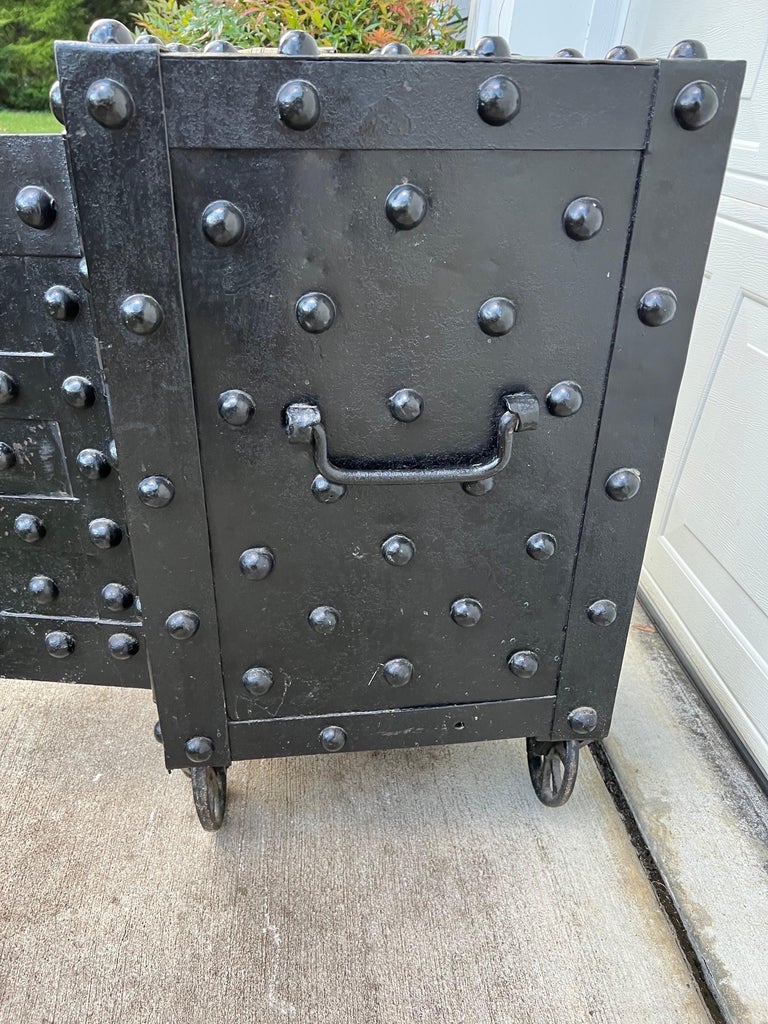Antique Cast Iron Hobnail Safe For Sale at 1stDibs