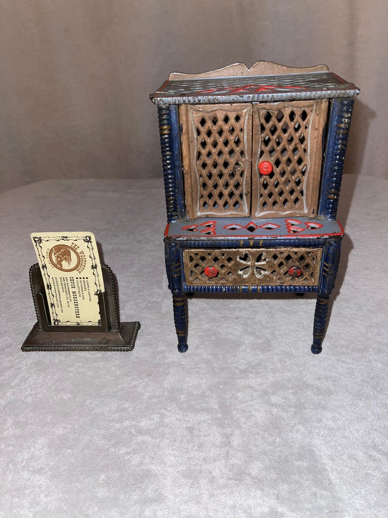 Antique Cast Iron Miniature Cabinet, ca. 1900 For Sale at 1stDibs
