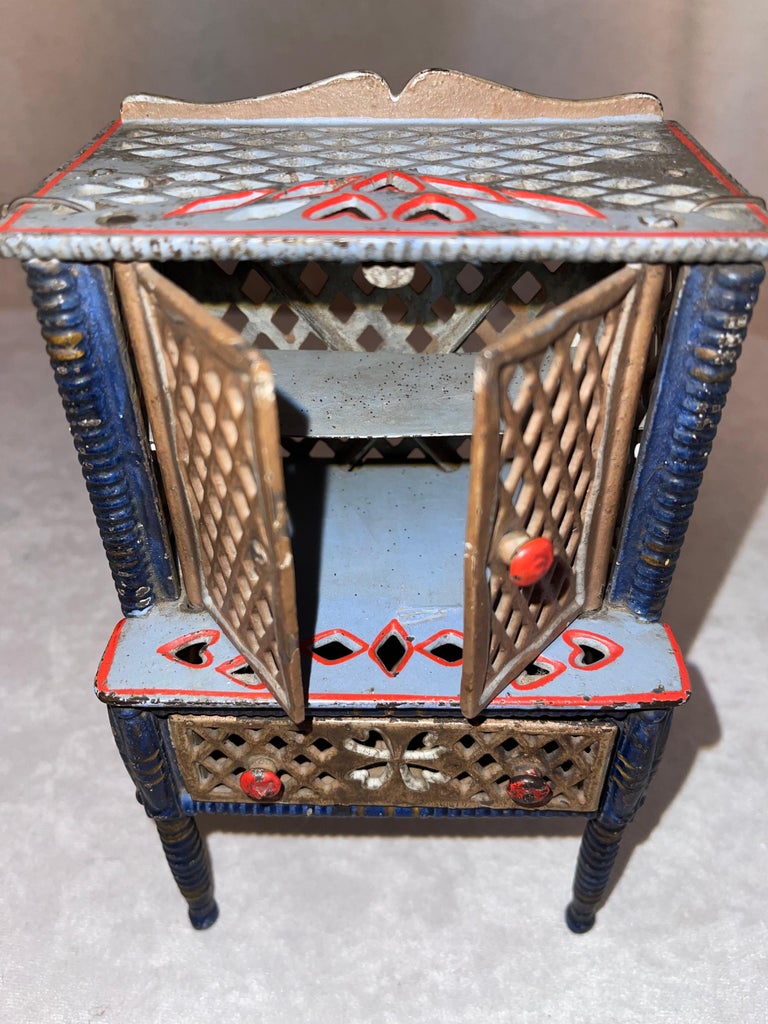 Antique Cast Iron Miniature Cabinet, ca. 1900 For Sale at 1stDibs