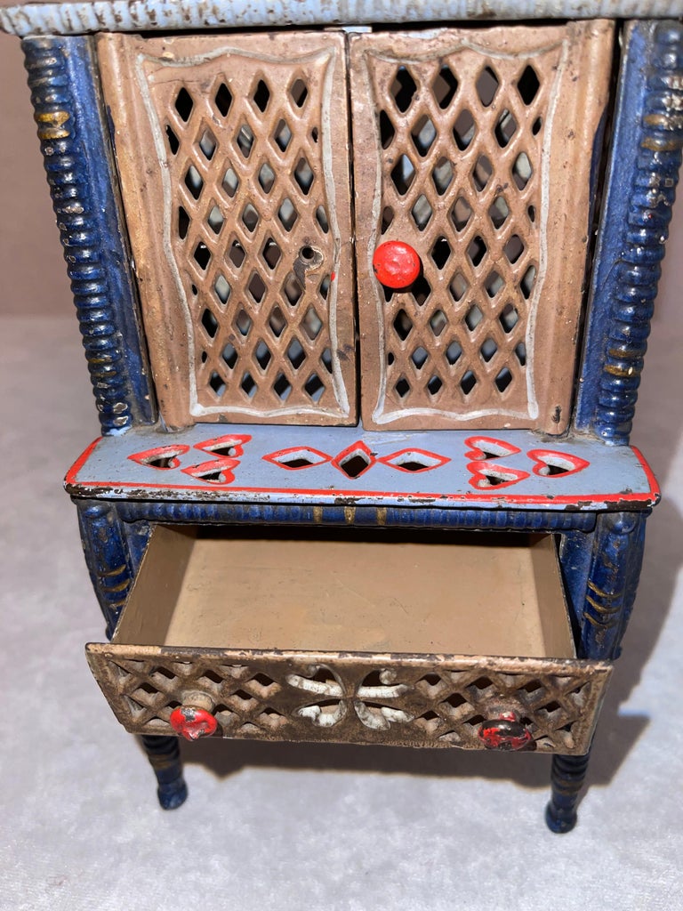 Antique Cast Iron Miniature Cabinet, ca. 1900 For Sale at 1stDibs