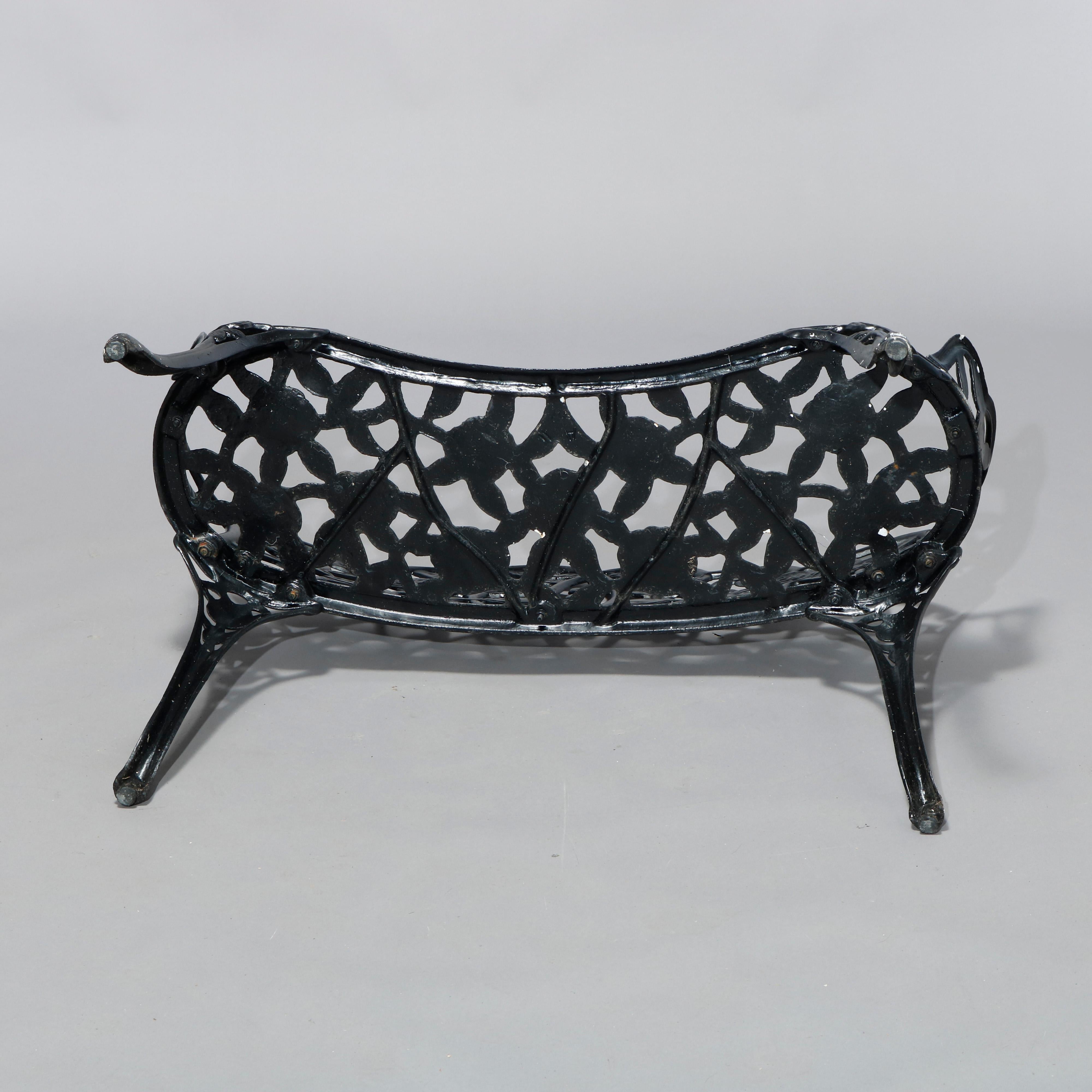 Antique Cast Iron Rose Floral Form Garden Bench, 20th Century at 1stDibs