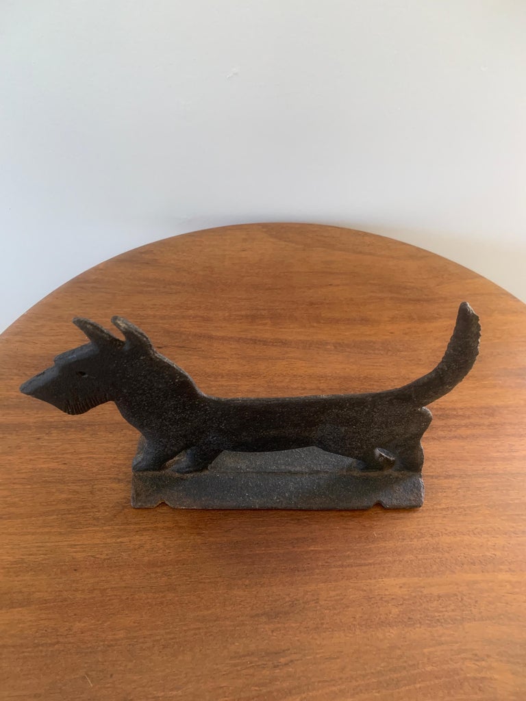 Antique Cast Iron Scottish Terrier Door Stop Boot Scrape, Circa 1920s ...