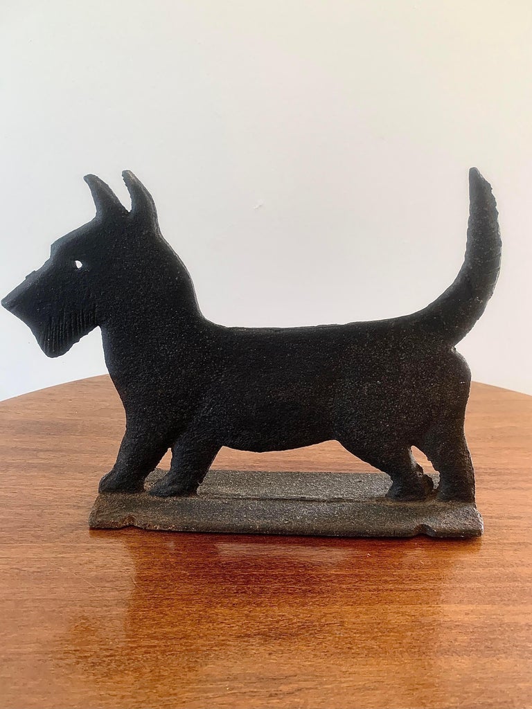 Antique Cast Iron Scottish Terrier Door Stop Boot Scrape, Circa 1920s ...