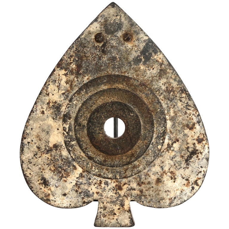 Antique Cast Iron Spade Card Suit Shooting Gallery Target at 1stDibs