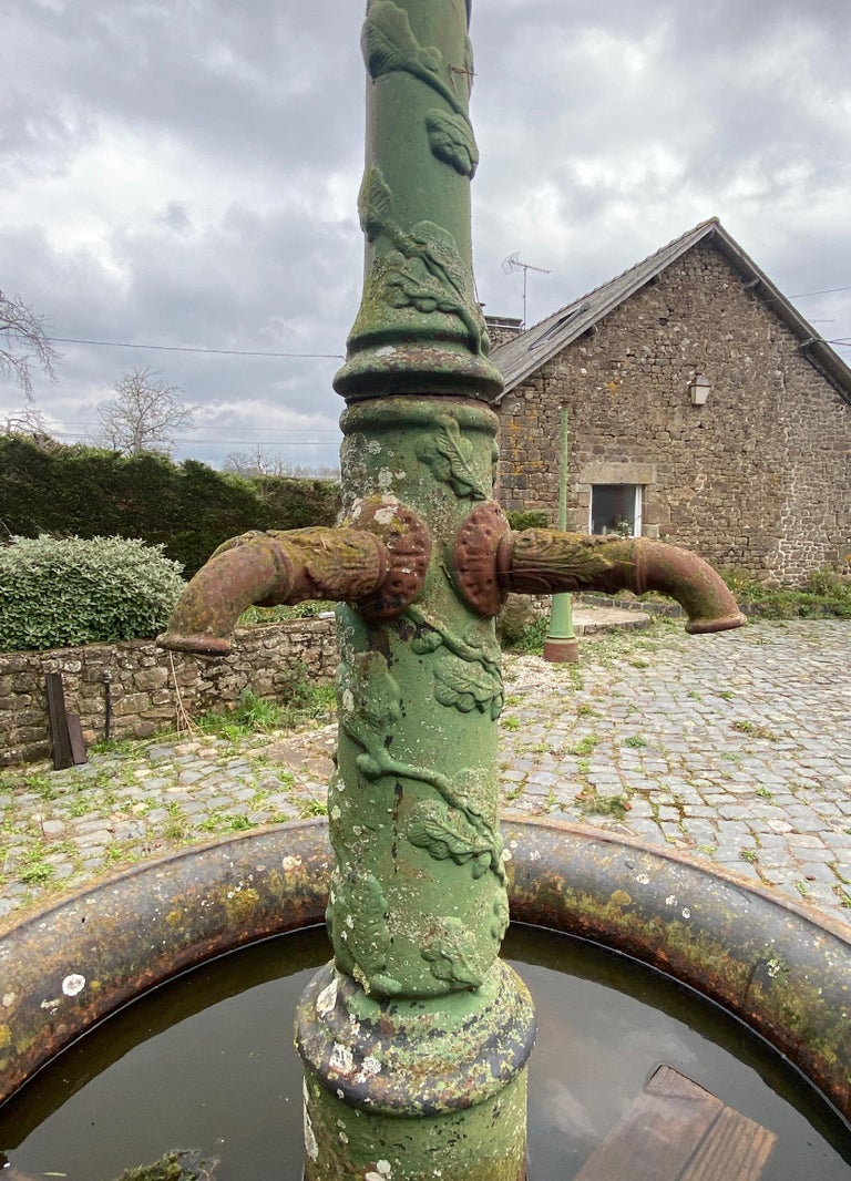 Antique Cast Iron Town Fountain with Oak Leaf Decoration For Sale at ...