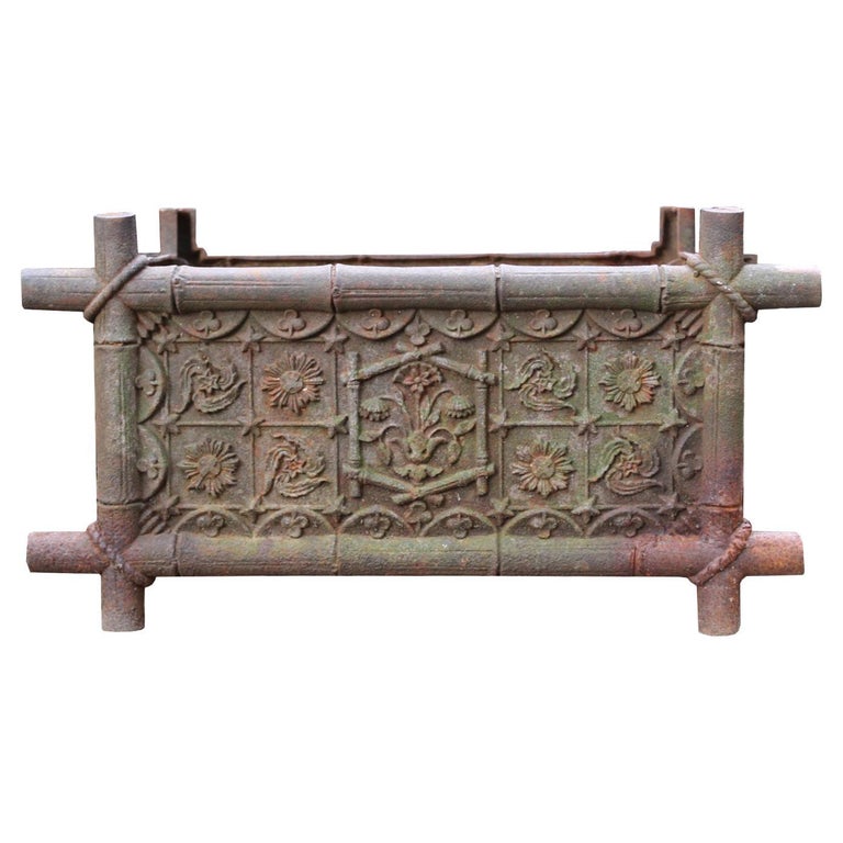 Antique Cast Iron Trough Planter For Sale at 1stDibs