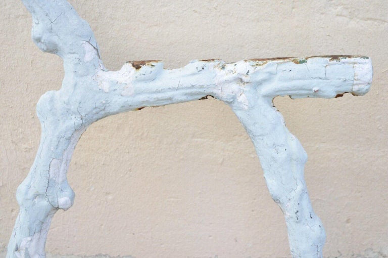 Antique Cast Iron Victorian Faux Bois Branch White Twig Garden Bench ...