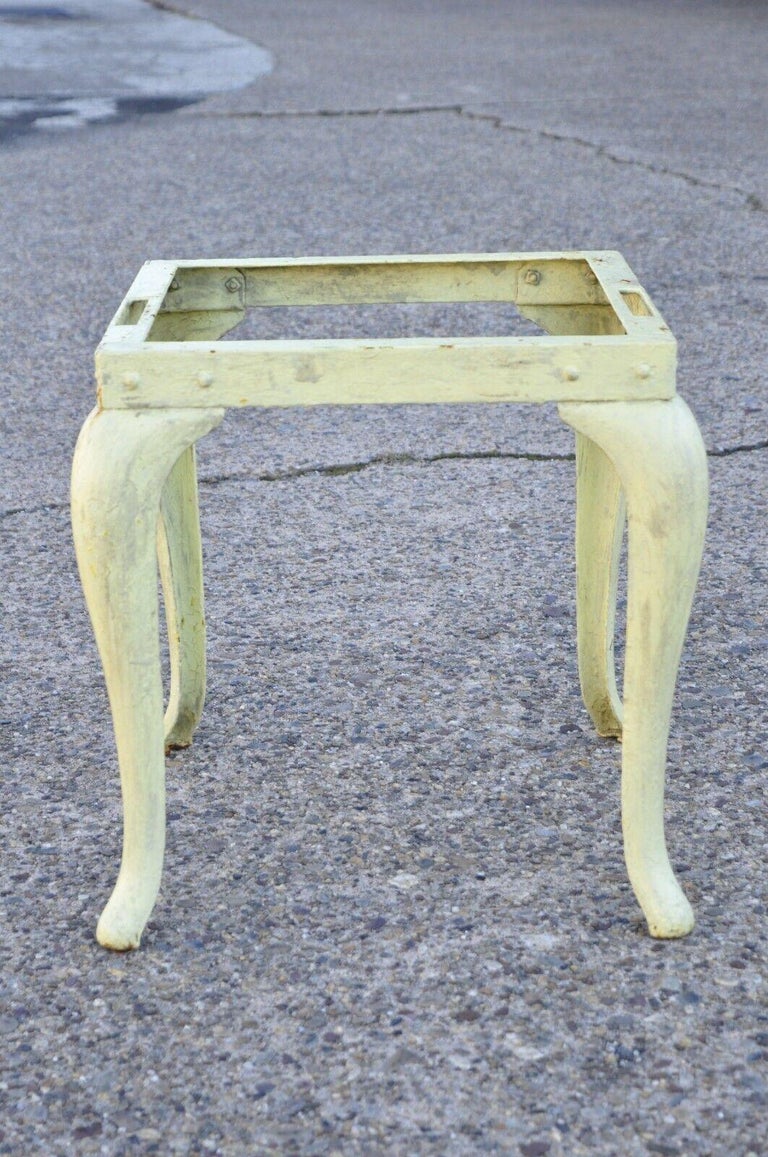 Antique Cast Metal Art Deco Cabriole Leg Yellow Side End Table For Sale ...