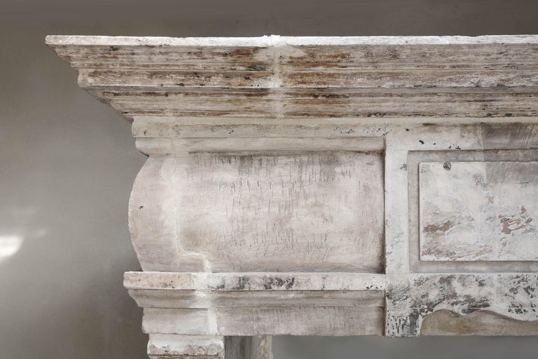 Antique Castle Fireplace of French Limestone, 18th Century, Louis XIII ...