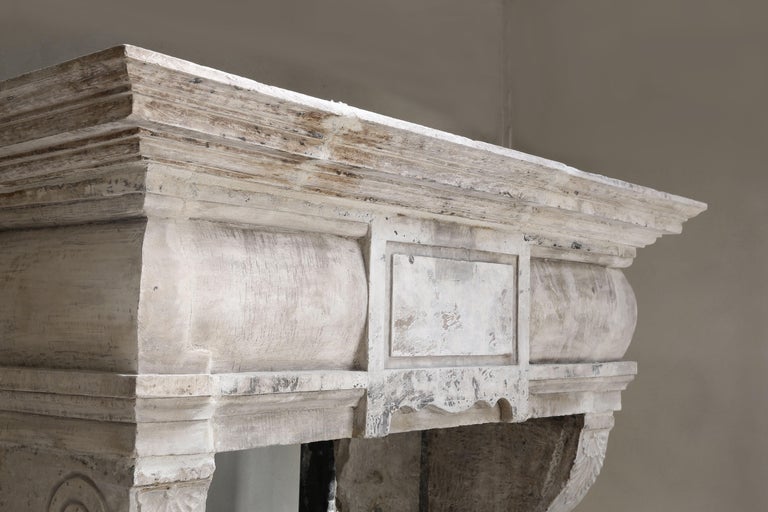 Antique Castle Fireplace of French Limestone, 18th Century, Louis XIII ...