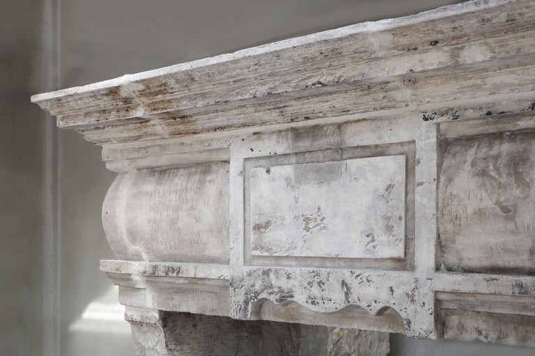 Antique Castle Fireplace of French Limestone, 18th Century, Louis XIII ...