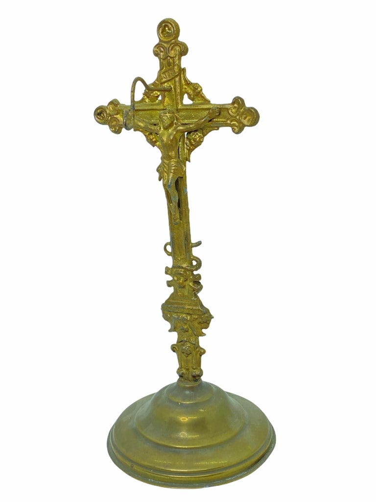Antique Catholic Rosary on a Crucifix Stand / Holder 1910s or Older ...