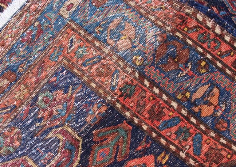 Antique Caucasian 19th Century Sumac Rug in Varying Colors of Red and ...