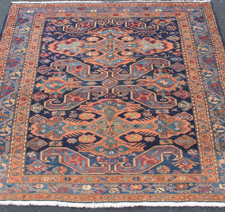 Antique Caucasian 19th Century Sumac Rug in Varying Colors of Red and ...