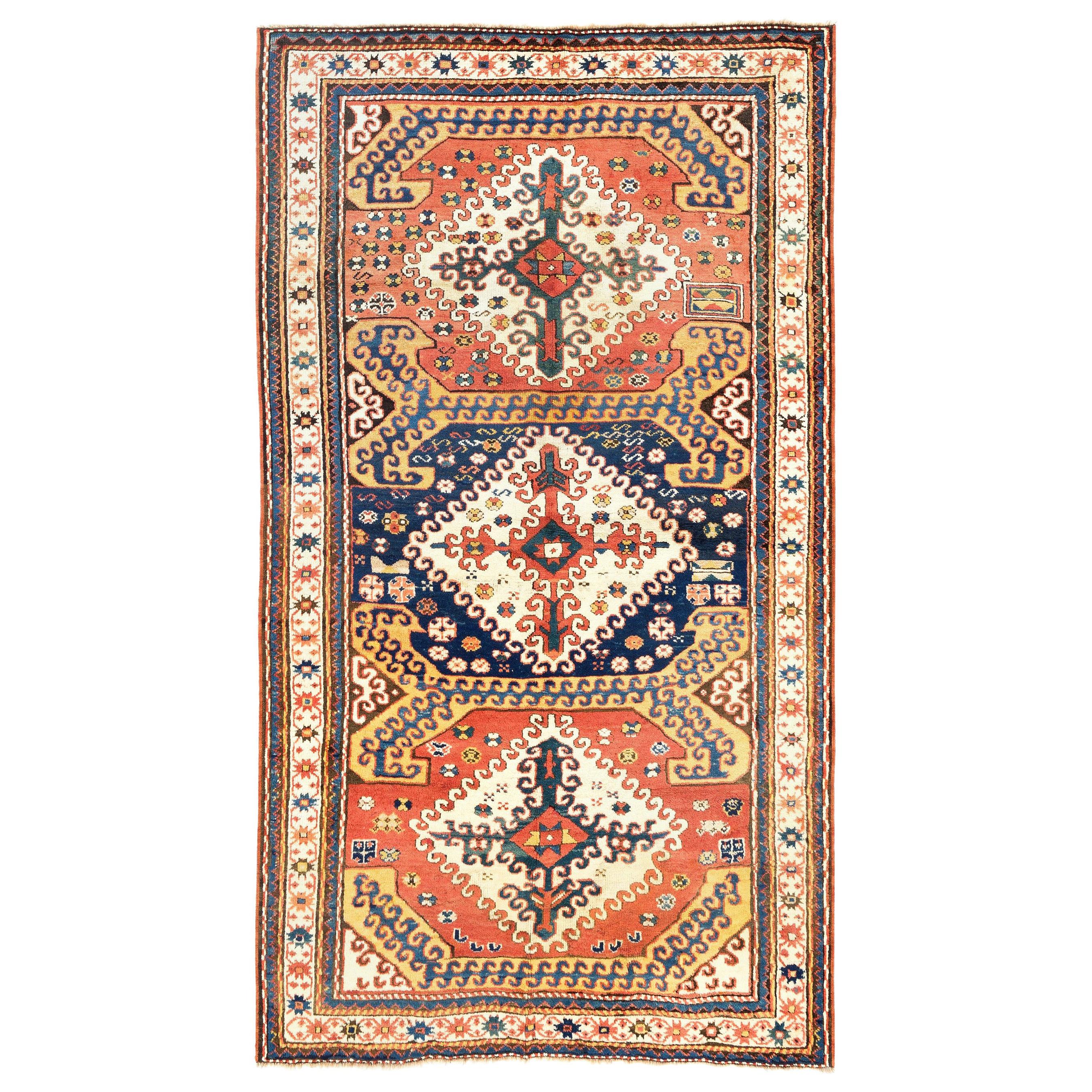 Exceptional Antique Caucasian Karabagh Chelaberd Rug For Sale at 1stDibs