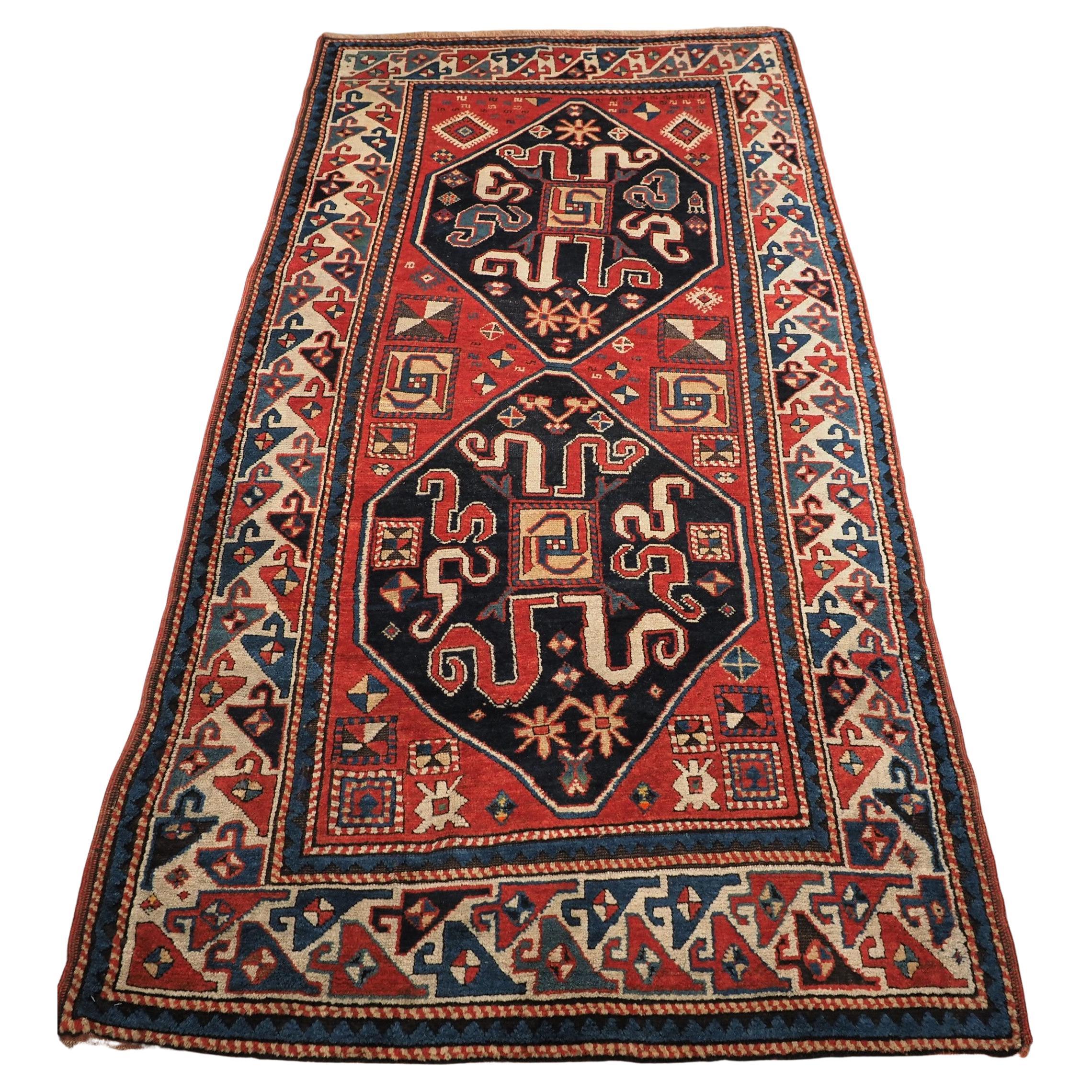 Antique Caucasian Cloudband Kazak Rug, circa 1880 at 1stDibs
