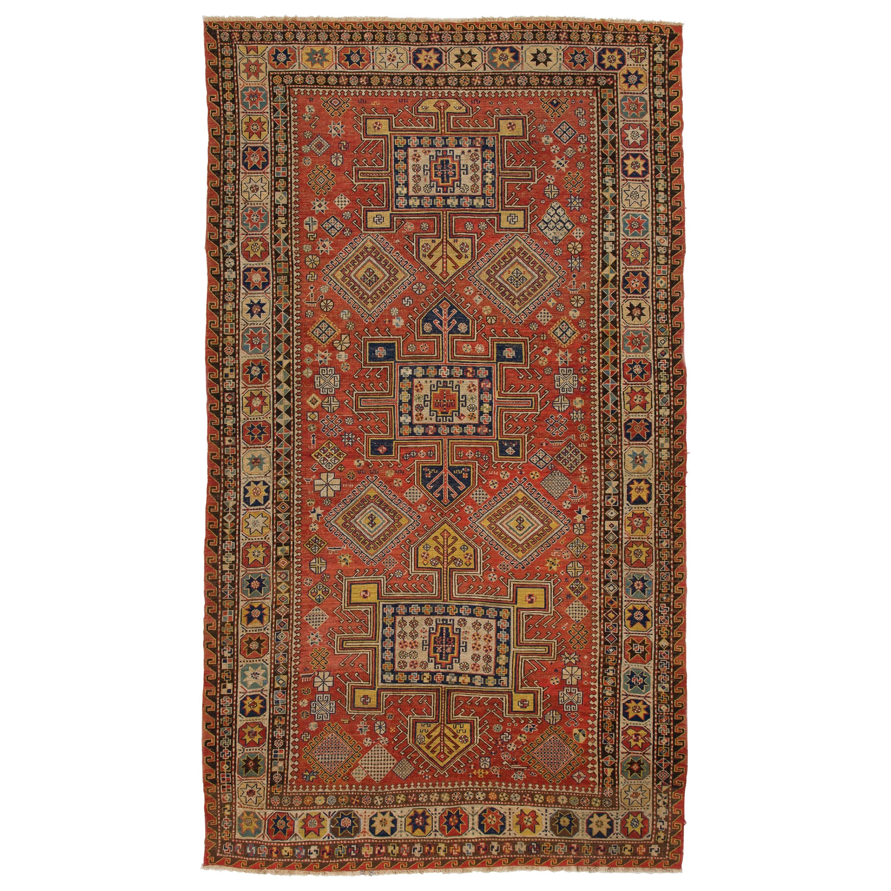 Impressive Oversized Antique Konaghend Soumac Rug, 1903 at 1stDibs