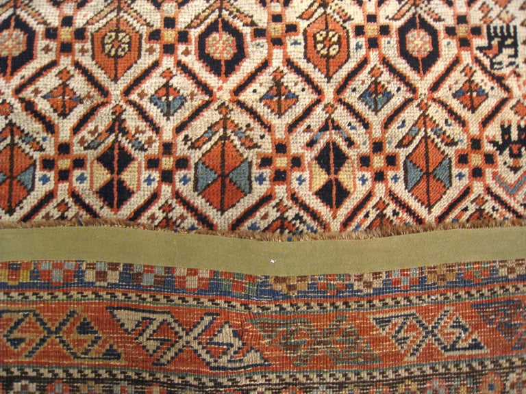 Antique Caucasian Kuba Meditation Rug, Small Size, w/ Ivory Field and ...