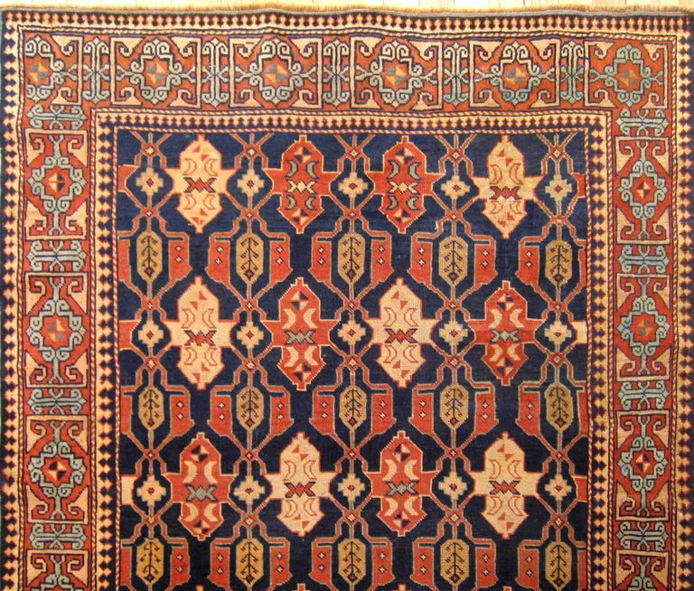 Antique Caucasian Kuba Oriental Rug in Small Size with Repeat Design ...