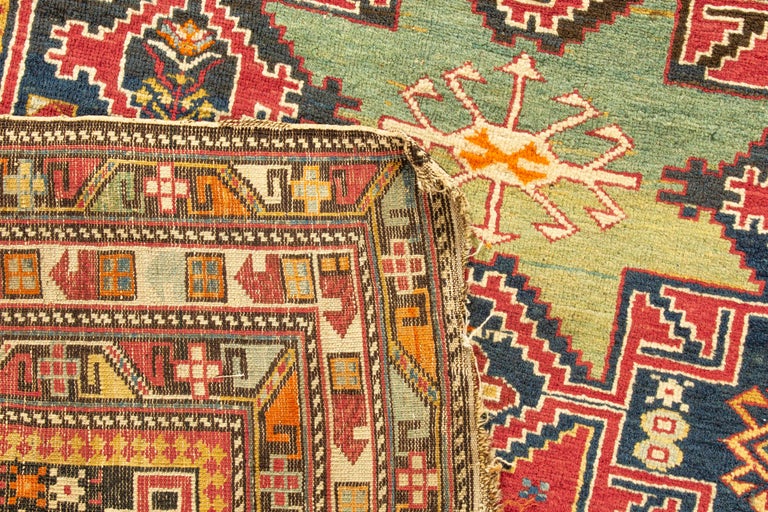 Antique Caucasian Lesghi Rug, circa 1880 4' x 5'2 For Sale at 1stDibs