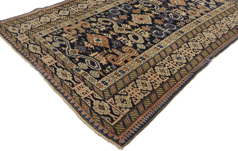 Antique Caucasian Shirvan Kuba Rug with Tribal Style For Sale at 1stDibs