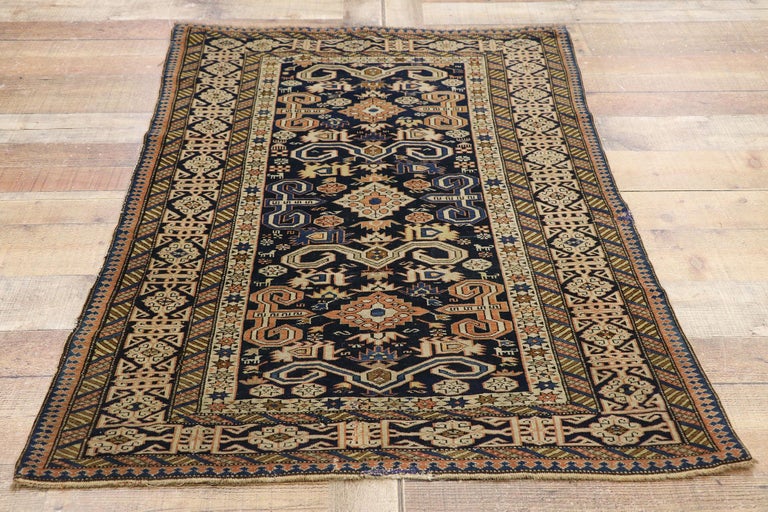 Antique Caucasian Shirvan Kuba Rug with Tribal Style For Sale at 1stDibs
