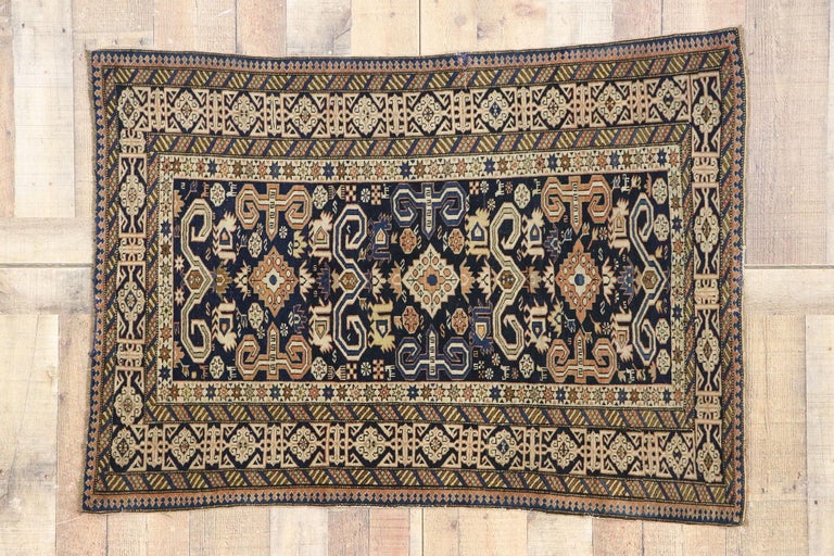 Antique Caucasian Shirvan Kuba Rug with Tribal Style For Sale at 1stDibs