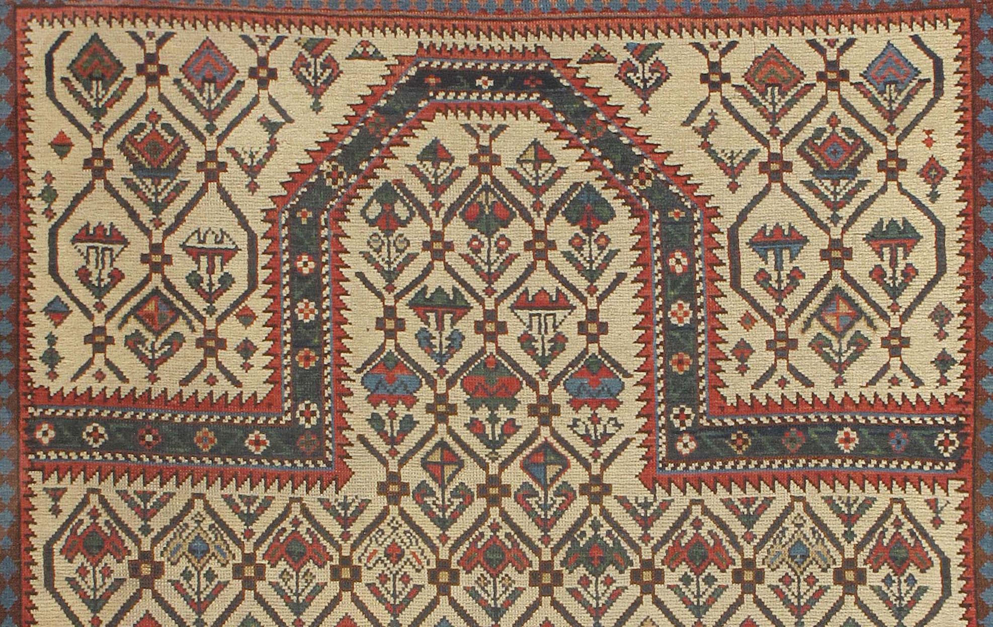 Antique Caucasian Shirvan Rug, circa 1880 4'2 x 5'3 For Sale at 1stDibs