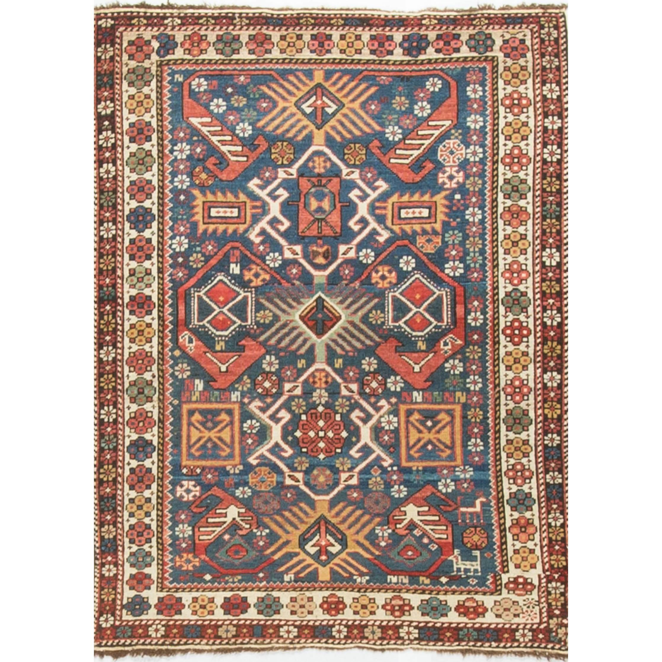 Antique Caucasian Shirvan Rug, circa 1890 4' x 5'7 For Sale at 1stDibs