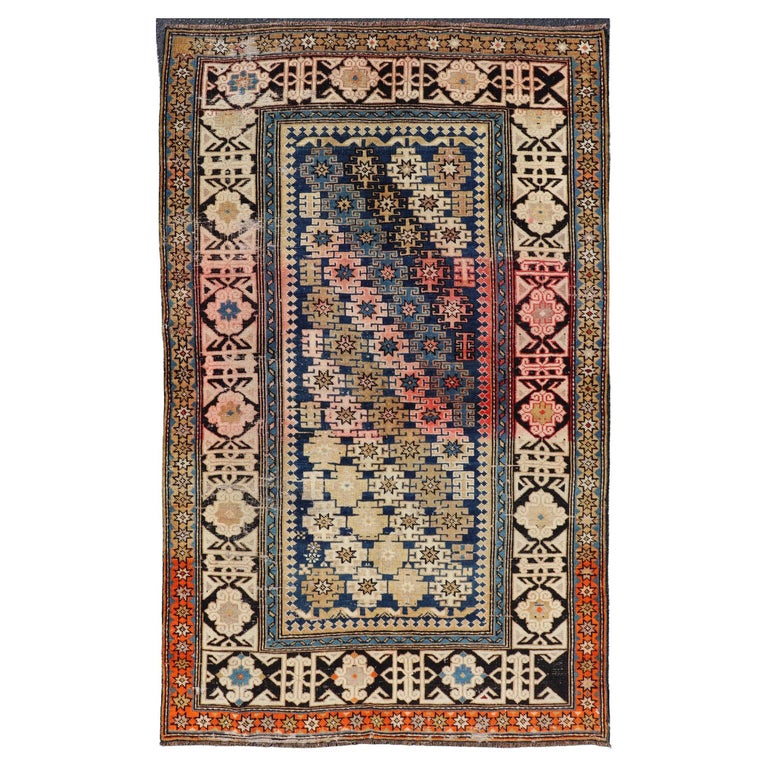 Antique Caucasian Shirvan Rug with All-Over Blossoming Tribal Motifs ...