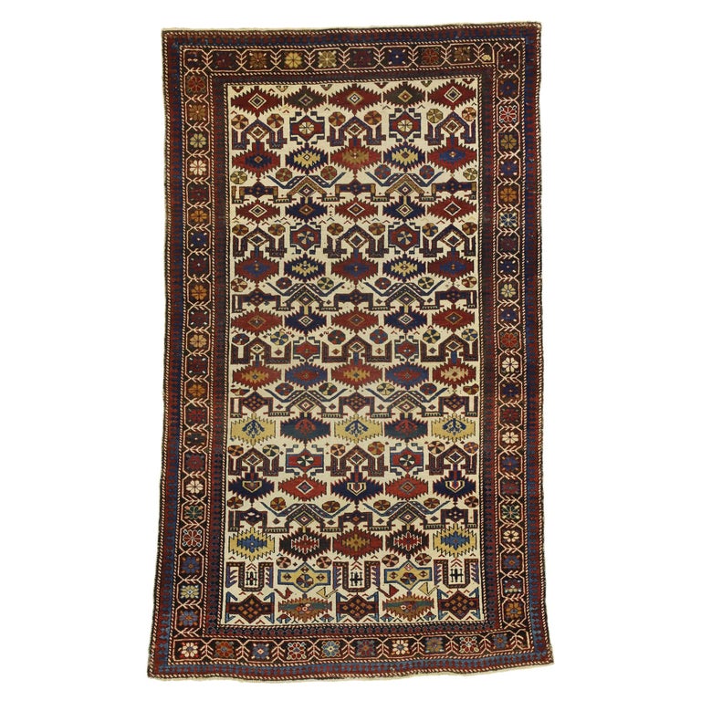 Antique Caucasian Shirvan Rug with Modern Tribal Style For Sale at 1stDibs