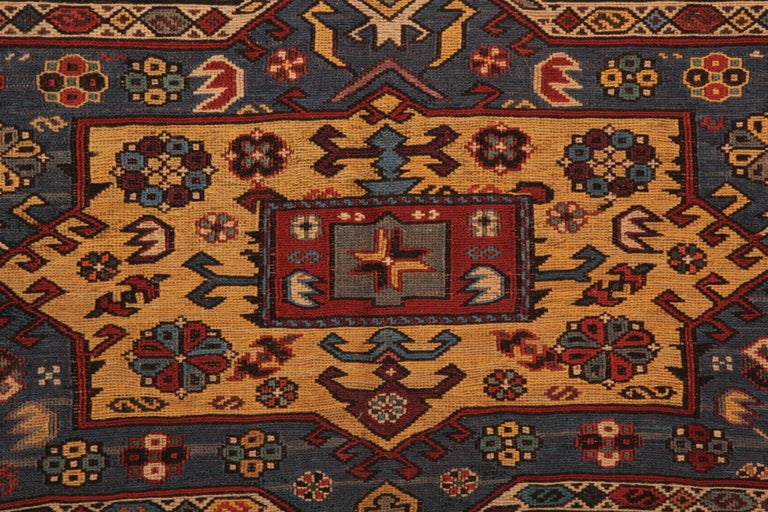 Antique Rug, Caucasian Sumakh Kilim Rug, Flat-Weave Carpet Oriental Rug ...