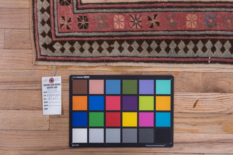 Antique Caucasian Talish Long Rug, Blue Solid Field, Detailed Borders ...