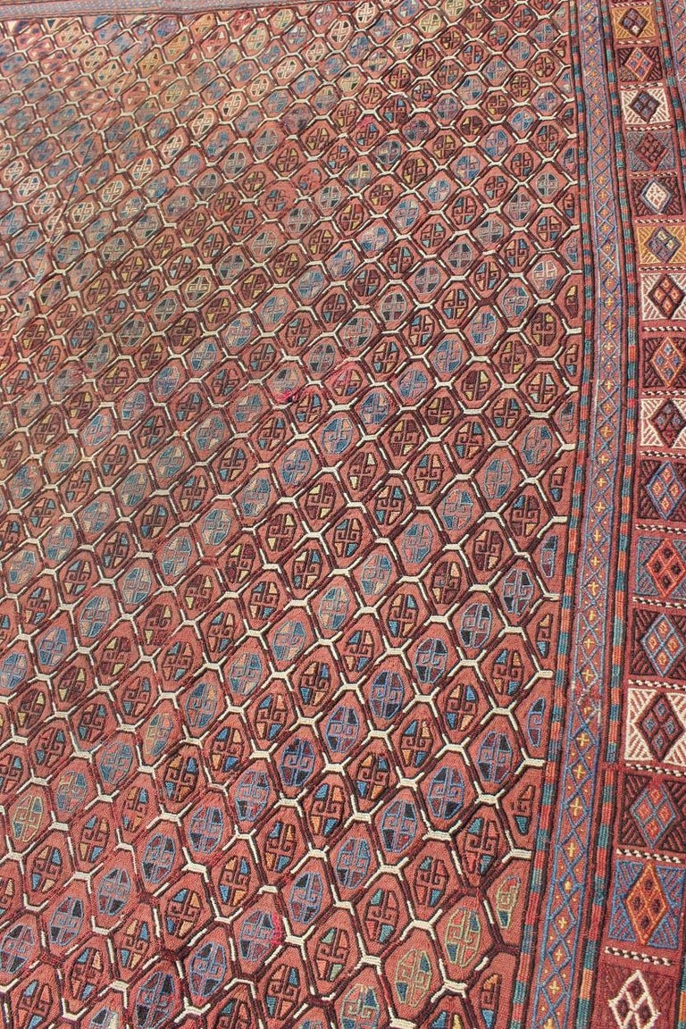 Antique Caucasian Verneh / Zilleh Rug with Geometric Design in Multi ...