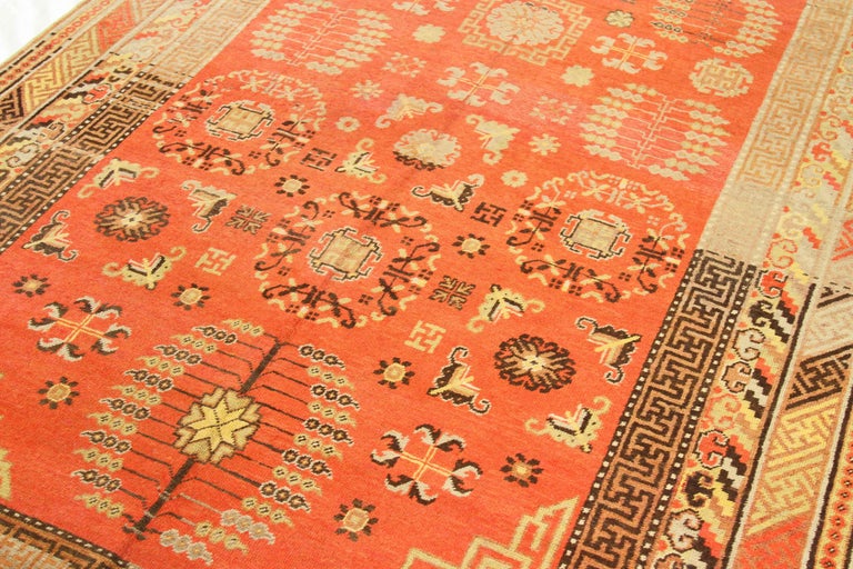 Antique Central Asian Rug Khotan Design with Unique Oriental Patterns ...