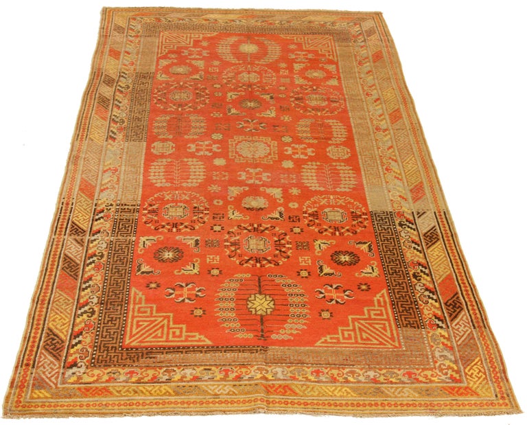 Antique Central Asian Rug Khotan Design with Unique Oriental Patterns ...